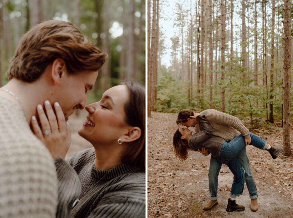 Lake Michigan Beach Engagement Photos at Holland State Park